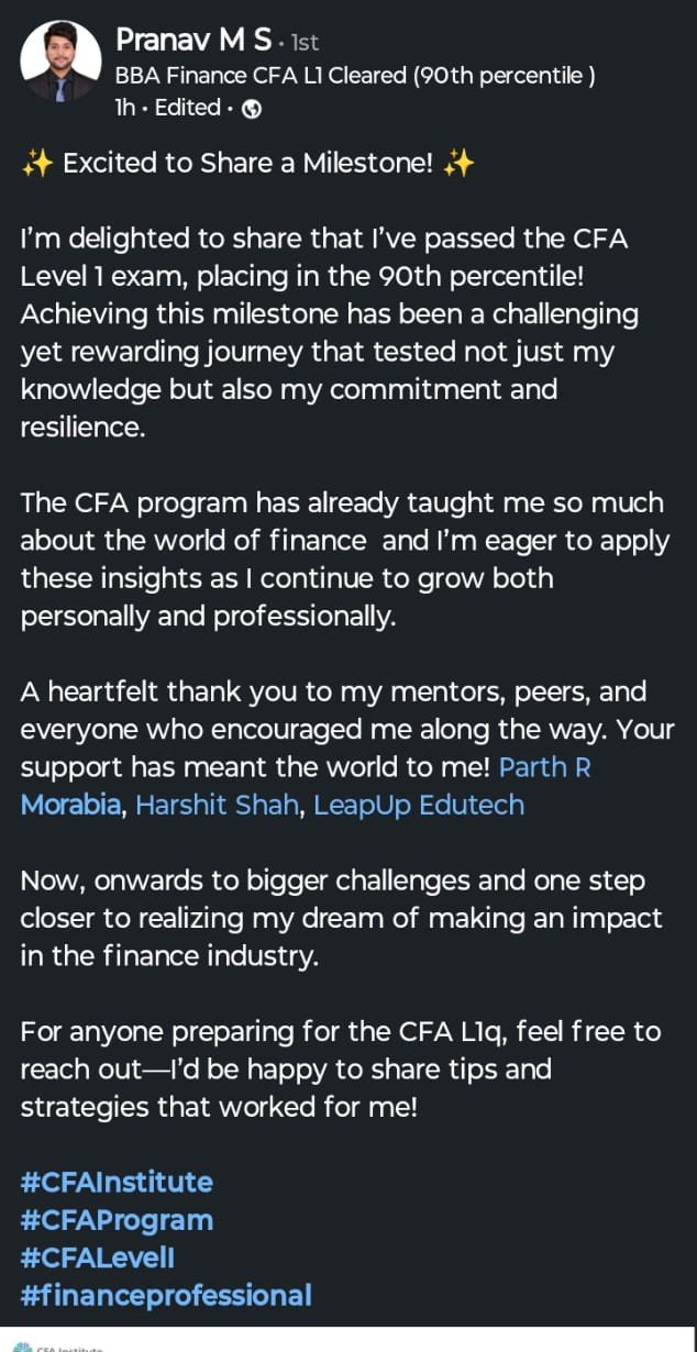 Best CFA Online Classes in India | Leapup Edutech